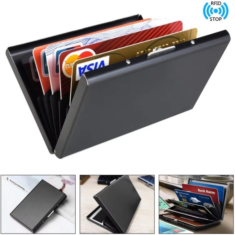 Card Holder Wallet Minimalist Slim Metal RFID Blocking Card Protector ...