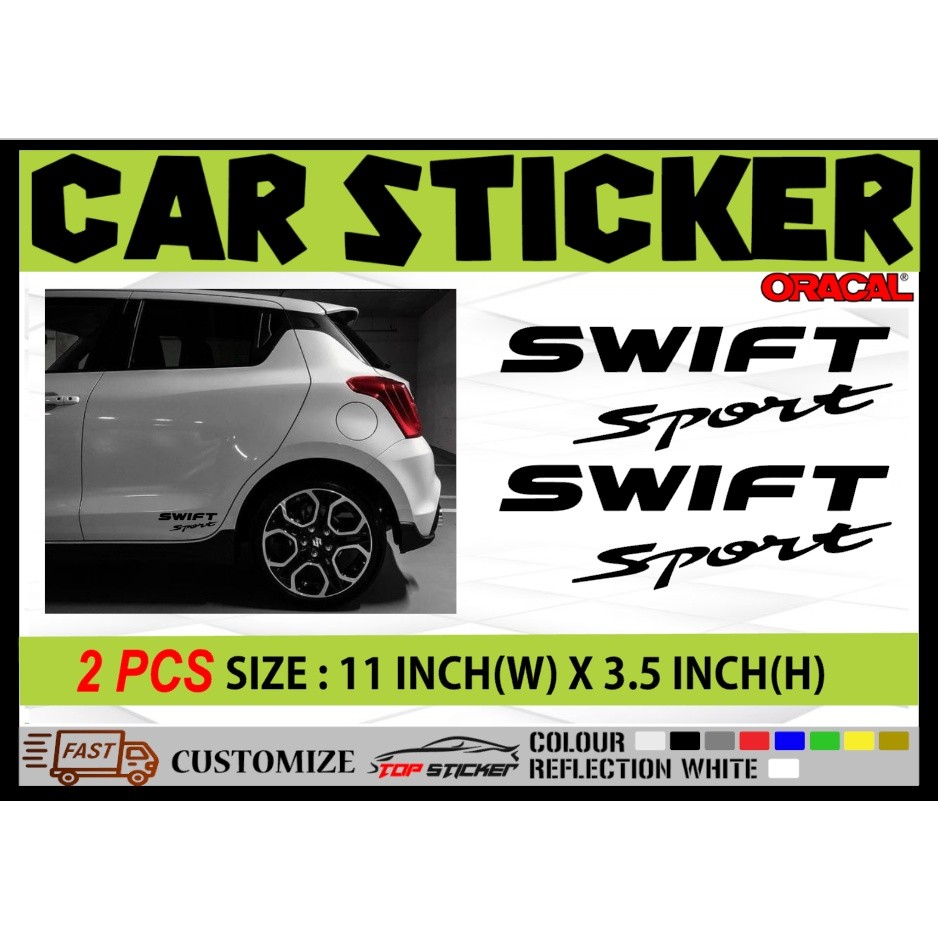2 PCS SUZUKI SWIFT SPORT SIDE DOOR CAR STICKER AKSESORI KERETA STICKERS ...