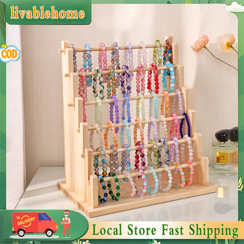 Solid Wood Organizer Rack String Bracelet Display Rack Stall Ribbon ...