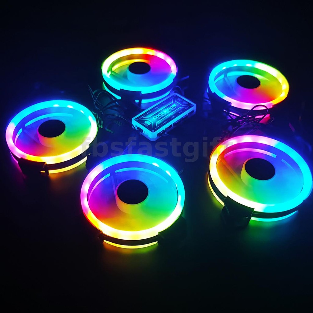 120mm Computer PC Cooler Cooling Fan RGB LED Multicolor-mode Quiet ...
