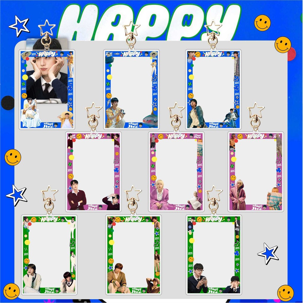 Kpop 24 Years JIN Happy Solo New Photo Frame Insert Card Bag Keychain ...