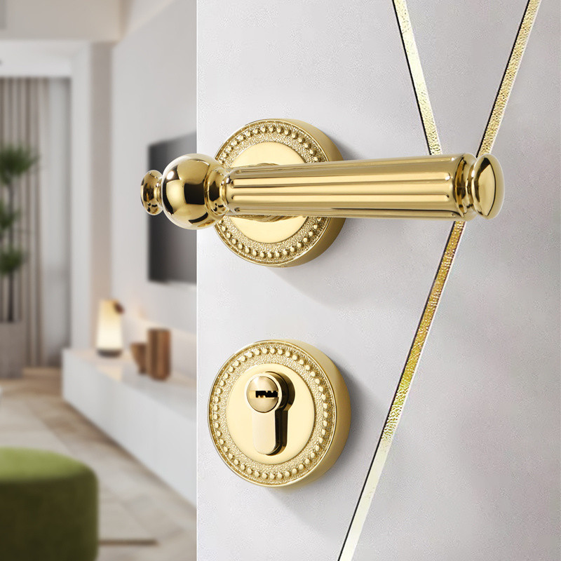 French Golden Door Lock Bedroom Door Lock Indoor Split Lock Household ...