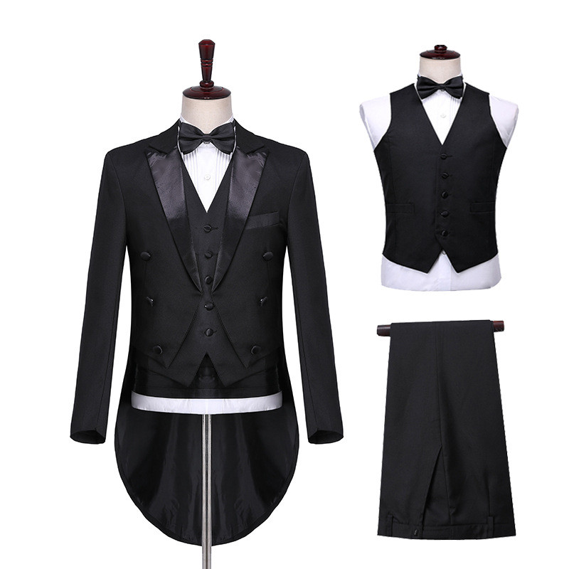 Male Magician Black and White Light Version Tailcoat Opera Singer Stage ...