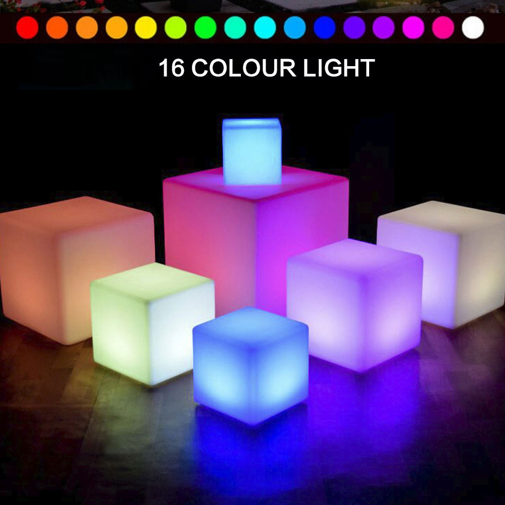 Creative LED Light-emitting Cube 16 Colours KTV Bar Stools Outdoor ...