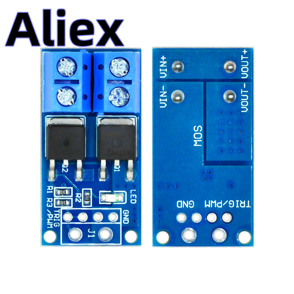 15A 400W MOS FET Trigger Switch Drive Module DC 5V-36V PWM Regulator ...