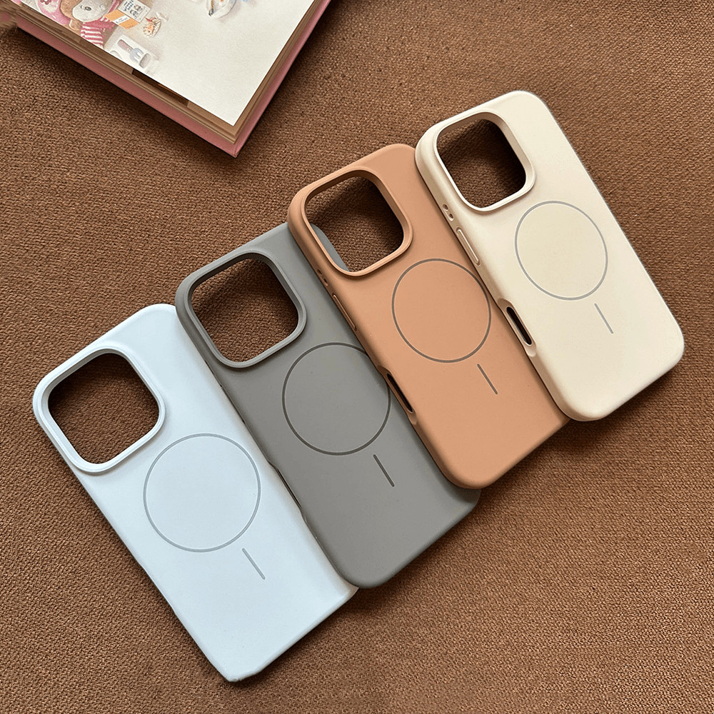 Magnetic Solid color Liquid Silicone Phone Case For iPhone 16 Pro Max ...