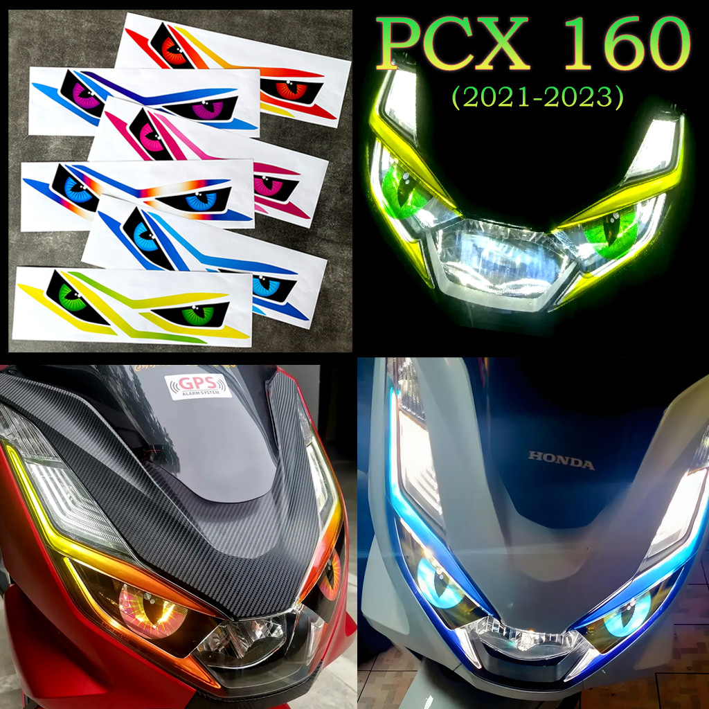 For Headlight Sticker HONDA PCX 160 a Pair Devil's eyes Motorcycle ...
