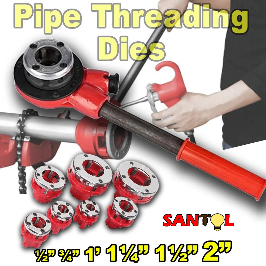 ½" ¾ " 1" 1¼ " 1½" 2 inch Ratchet Manual Pipe Threader Twist Die Tap ...