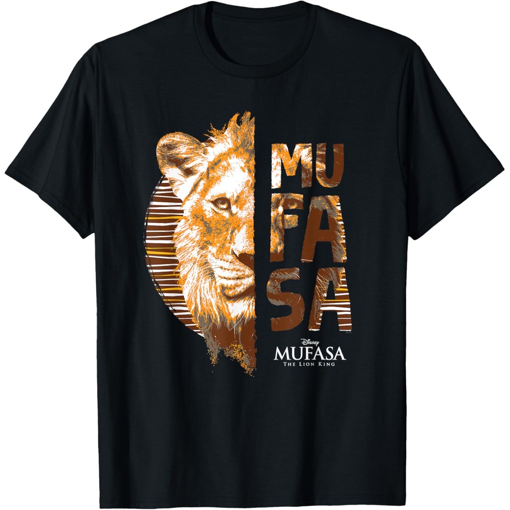 Disney Mufasa The Lion King Movie Face and Name Sun Art T-Shirt ...