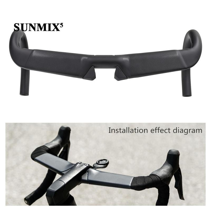 [ Integrated Handlebar Bent 420/440mm Anti-shock Ightweight Carbon ...