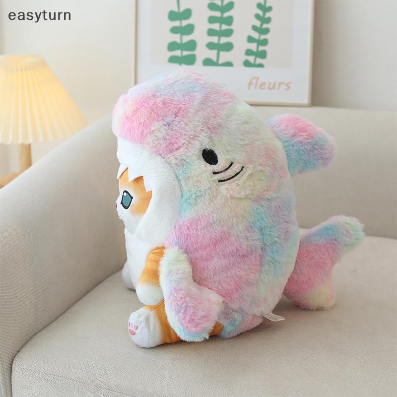 easyturn Kawaii Shark Cat Plush Soft Plush Stuffed Animal Shark Cat ...