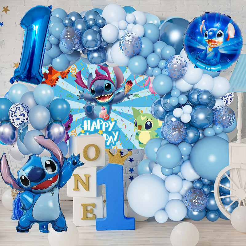 Disney Lilo & Stitch Theme Balloon Arch Kit for Boy 1st Birthday Party ...