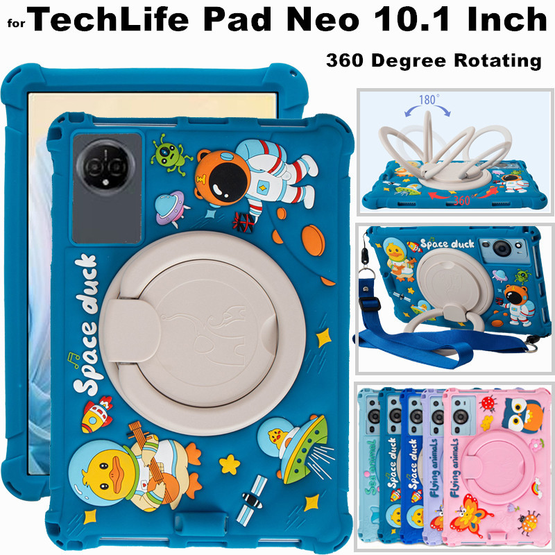 for Techlife Pad Neo 10.1 Inch 360 Degree Rotating Cute Cartoon ...