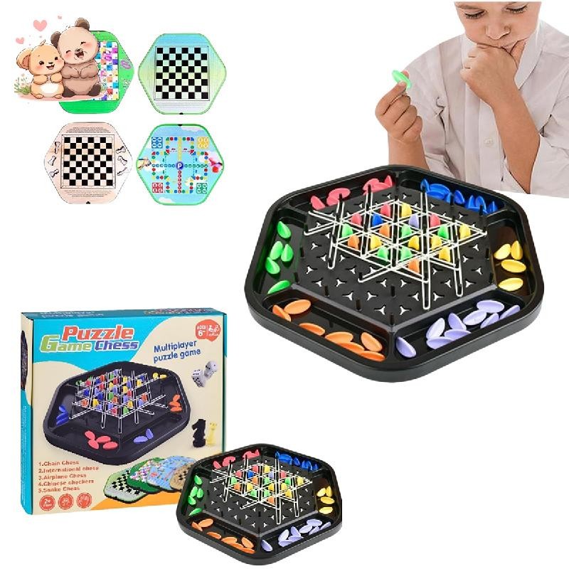 Geometric Chess Game 5 In 1 Chain Triangle Chess Game Chess Draughts