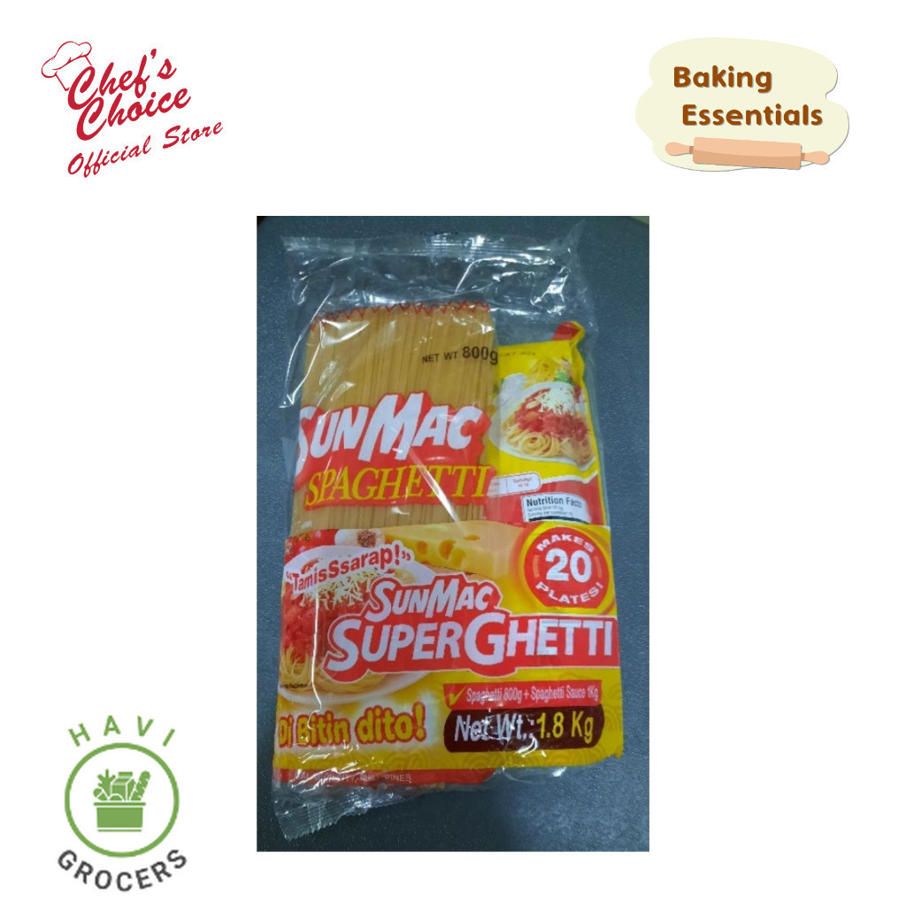 HAVI GROCERS SUNMAC SPHAGETTI COMBO WITH SAUCE 800G | Shopee Philippines