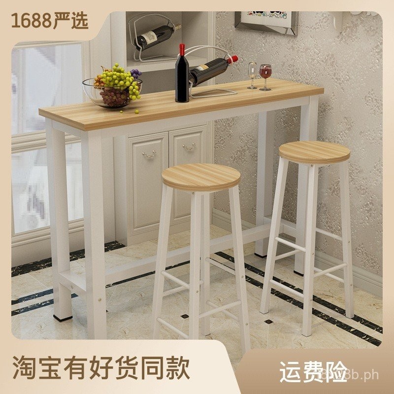Modern Leisure Milk Tea Shop Table and Chair Simple Bar Counter Steel ...