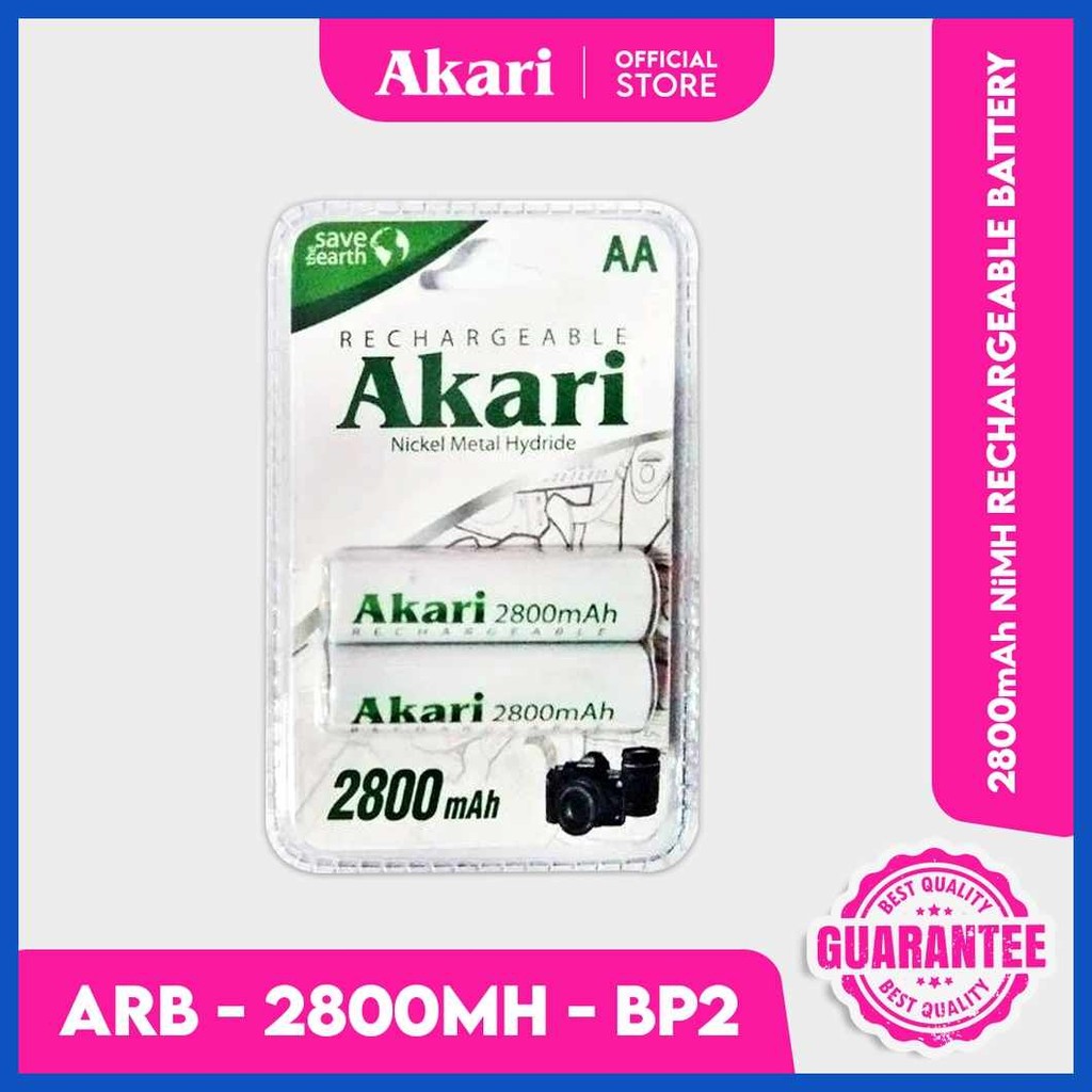 Akari)rb}Rechargeable}ce)Battery}kY)AA}xP)(ARB2800MH-BP2) | Shopee ...