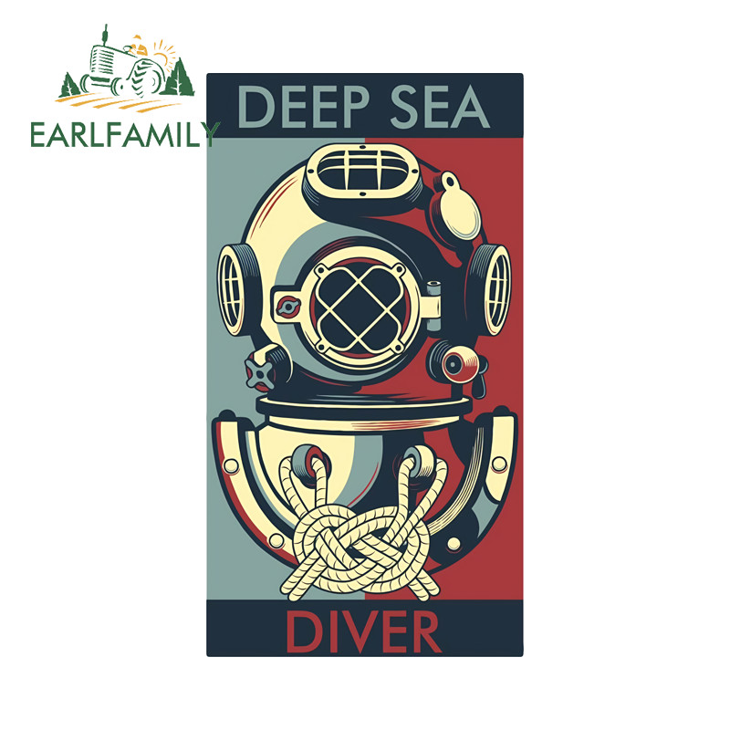 EARLFAMILY Diving Helmet Logo Car Sticker Cartoon Personality ...