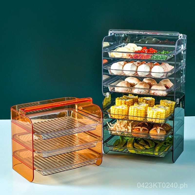Multi-layered Tray Box for Hot Pot Dishes, Stackable Transparent Prep ...