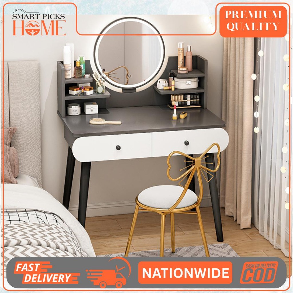 Smart Picks Home High Quality Aesthetic Vanity Table with Mirror ...