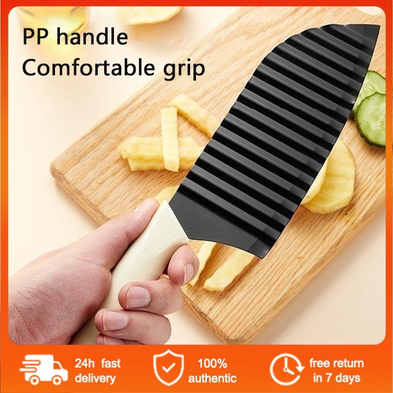 Kitchen Stainless Steel Wave Ripple Knife For Wolf Tooth Potato Fruit ...