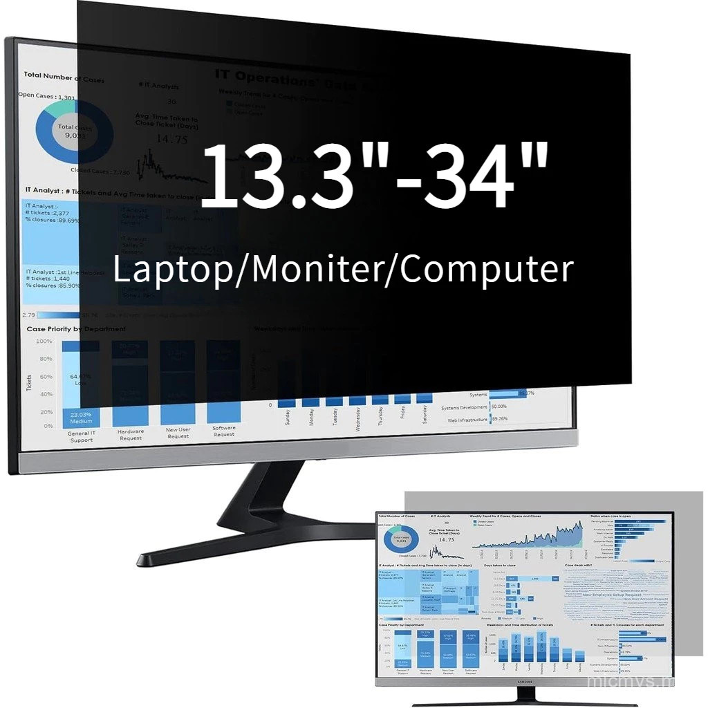 Computer Privacy Screen Monitor Filter Laptop Screen Protector Anti-spy ...
