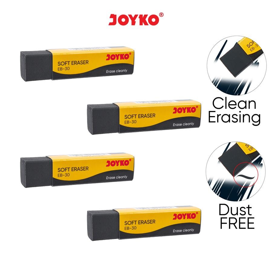 LARGE PENCIL ERASER / JOYKO EB-30 BLACK LARGE STIP ERASER (BOX contains ...