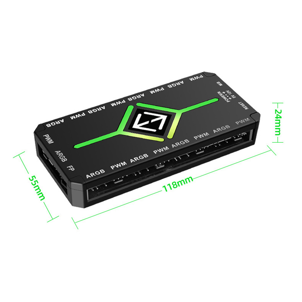 1 to 9 PWM & ARGB Hub Splitter 5V 3Pin ARGB Controller Cooling Fan Hub ...