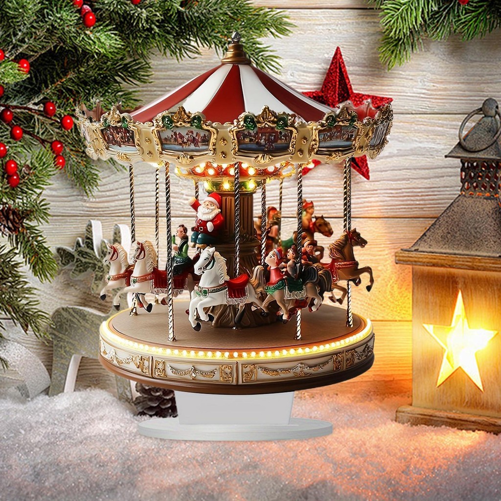 Christmas Village Carousel Traditional Carousel Christmas Decoration ...