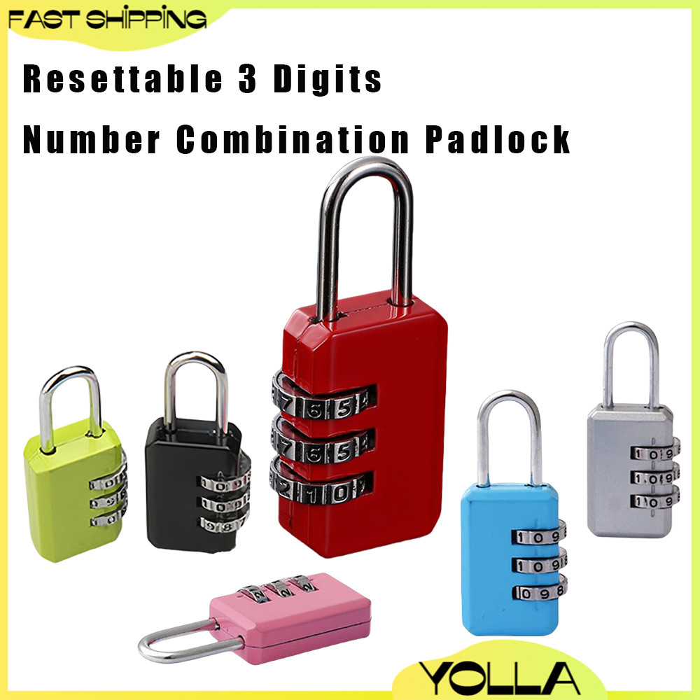 3 Digits Number Code Padlock Combination Padlock for Storage Cabinet ...