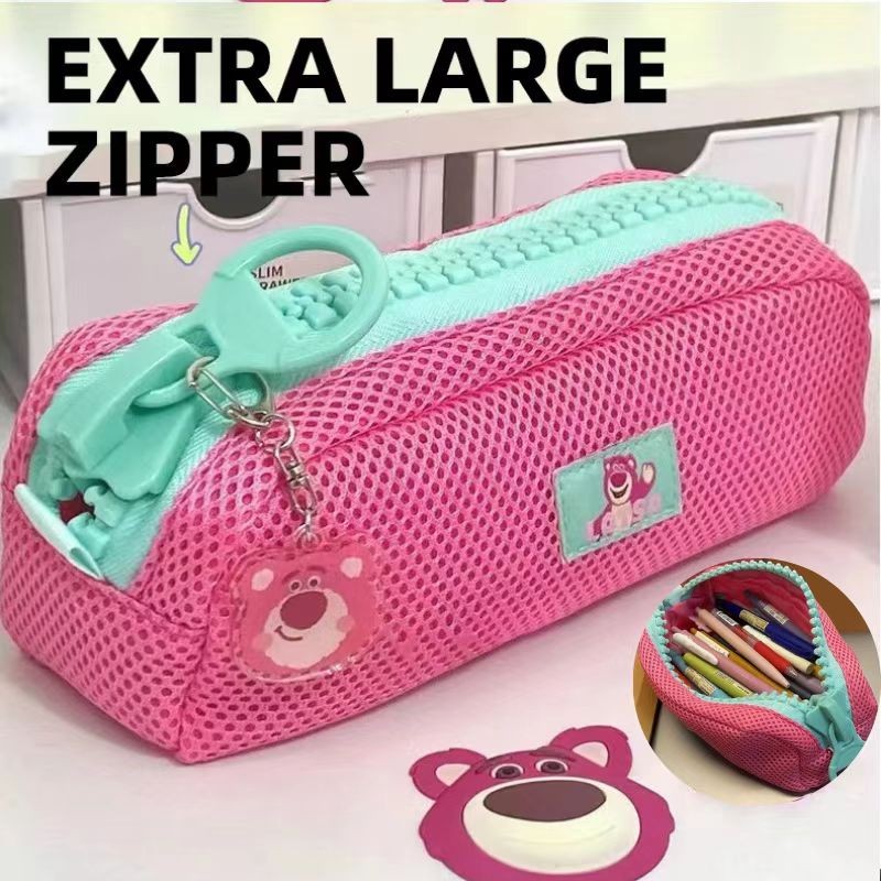 Pencil case ins mesh simple large capacity cartoon pencil case big ...