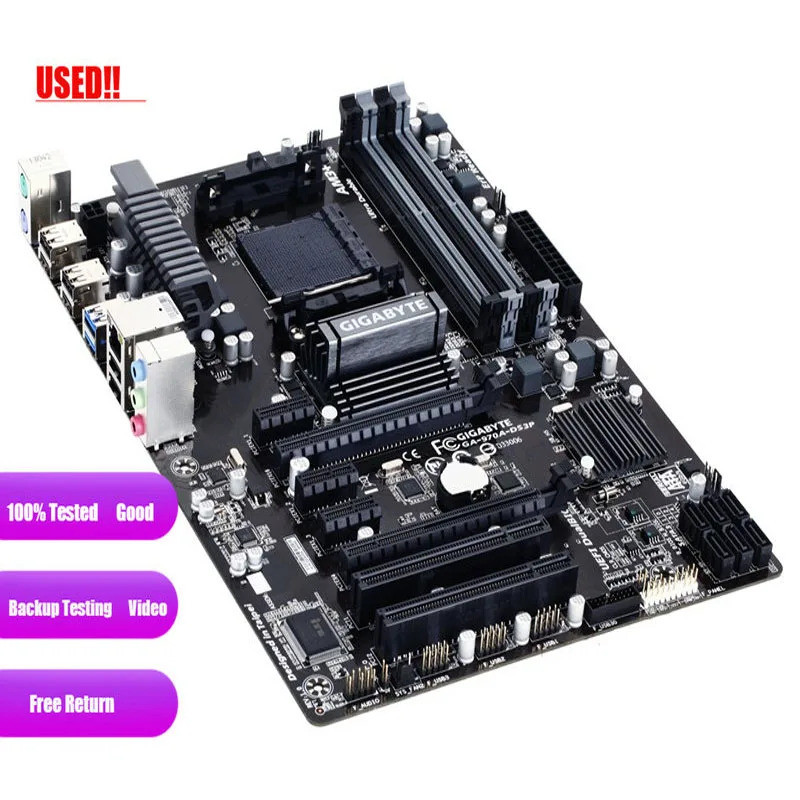 Used Gigabyte Motherboard GA-970A-DS3P V2.0 Socket AM3/AM3+ DDR3 970A ...