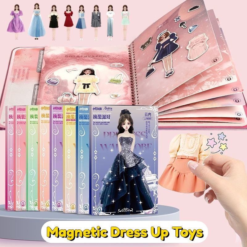 Magnetic Quiet Book Kids Paper Doll Dress Up Toys Princess Quiet Book ...