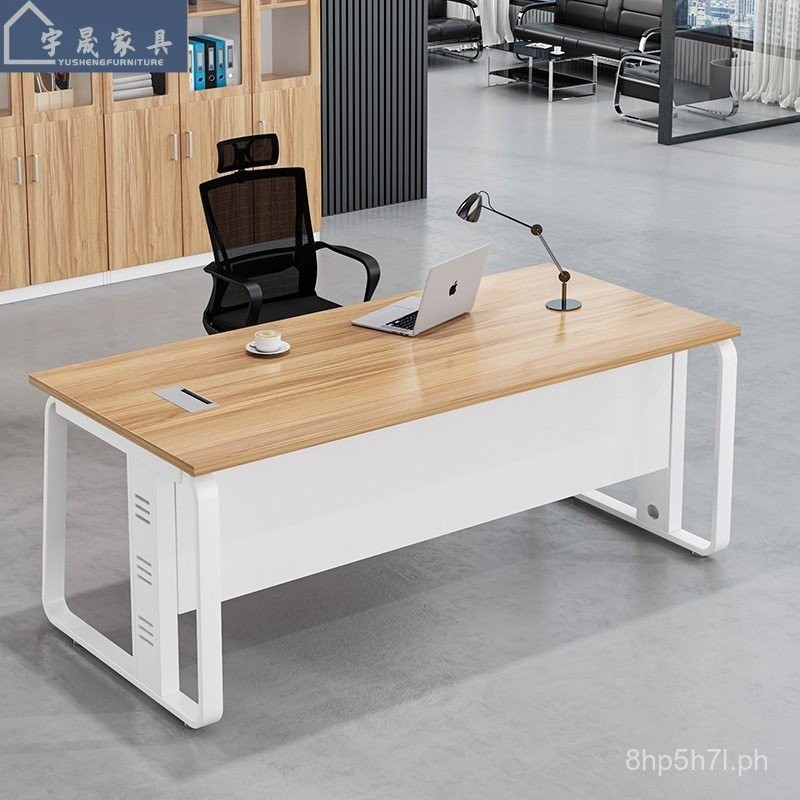 Manager's Office Desk Boss Desk Supervisor White Computer Desk Simple ...