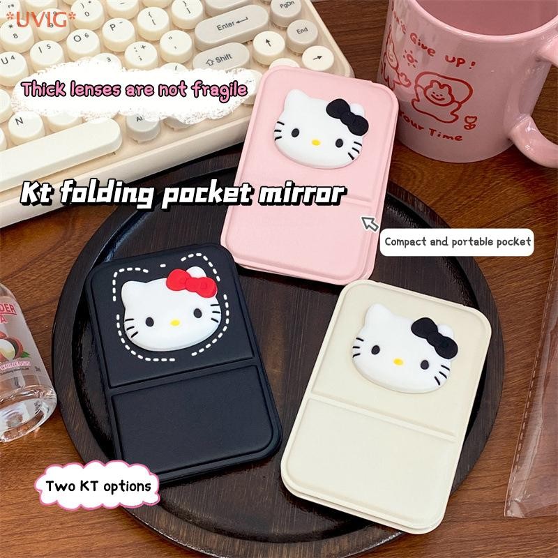 UVIG Hello Kitty PU Portable Mini Makeup Pocket Mirror Adjustable Angle ...
