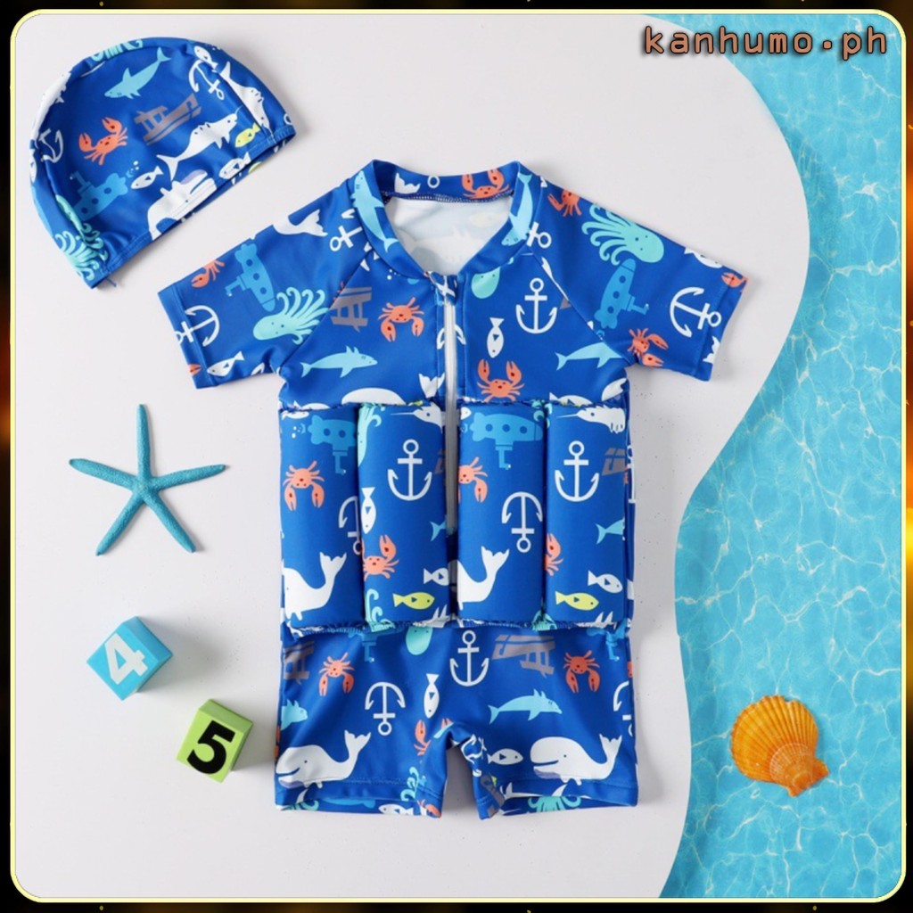 Baby One Piece Swimsuit Inflatable Swimwear Kids Floaters Boy Girl Cute ...