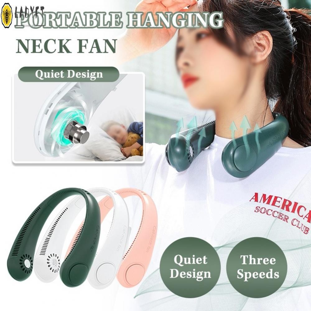 Portable USB Hanging Neck Fan with 1200mAh Battery and 360 Degree Wind ...