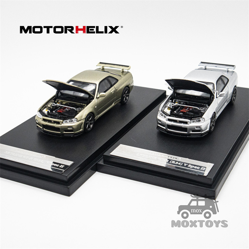 Motorhelix MH 1:64 Skyline GT-R Mk5 R34 V-SPEC-II Diecast Model Car ...
