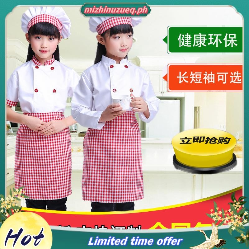 Kid Costume for Chef Uniform Jacket Children Cosplay Kitchen Restaurant ...