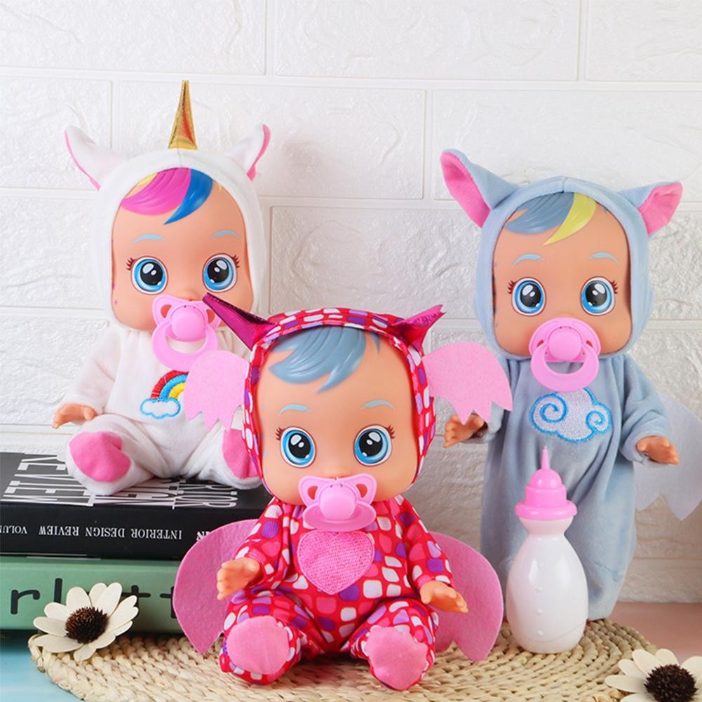 Cry Cute Baby Doll Tears Drinking Water Pacifier Cartoon Vinyl Doll Toy ...