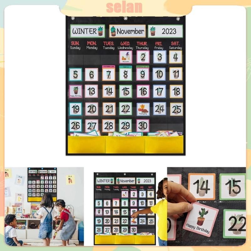 SEL Classroom Monthly Calendar Pocket Chart with 89 Cards for Students ...