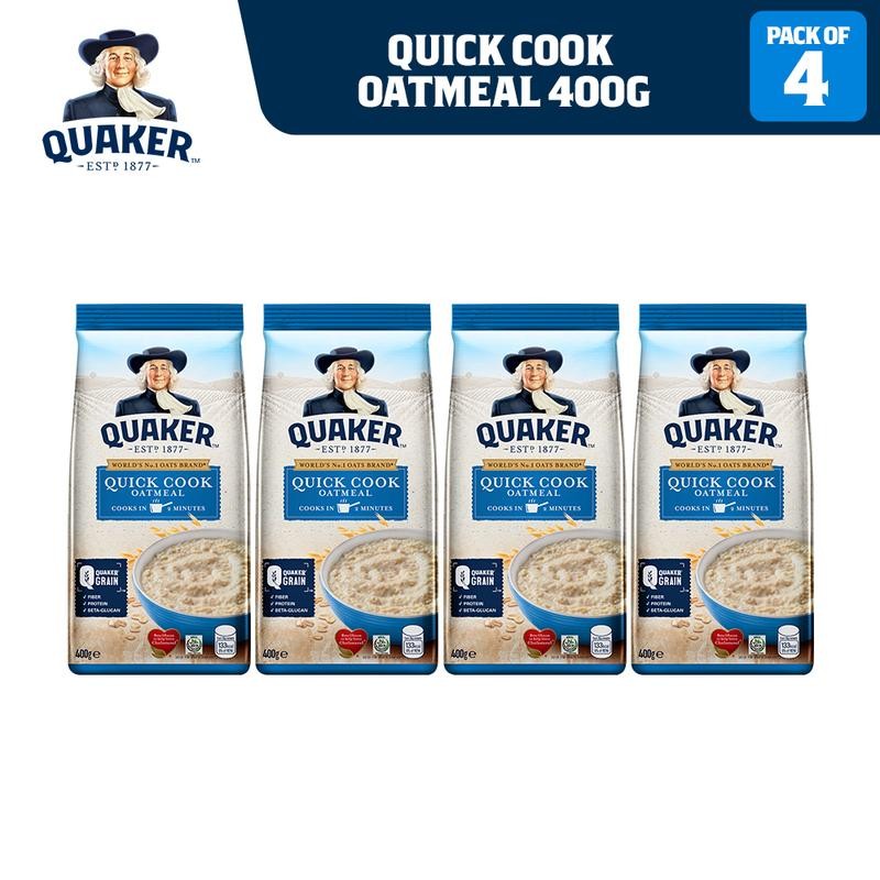 Quaker | Quick Cooking Oatmeal 400g - Pack of 4 | Shopee Philippines