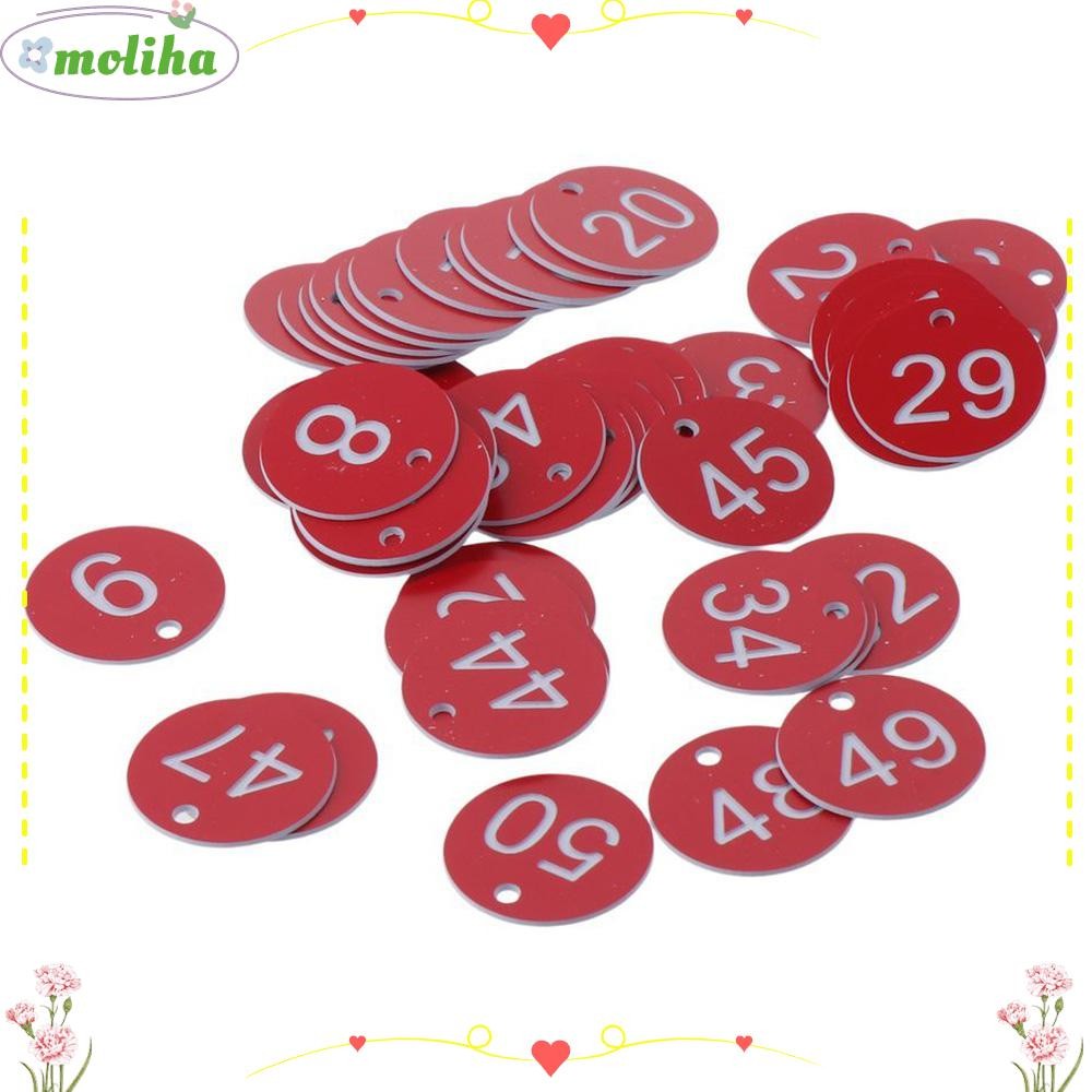 MOLIHA 50PCS Plastic Number Tags, Lightweight Durable Restaurant Queue ...