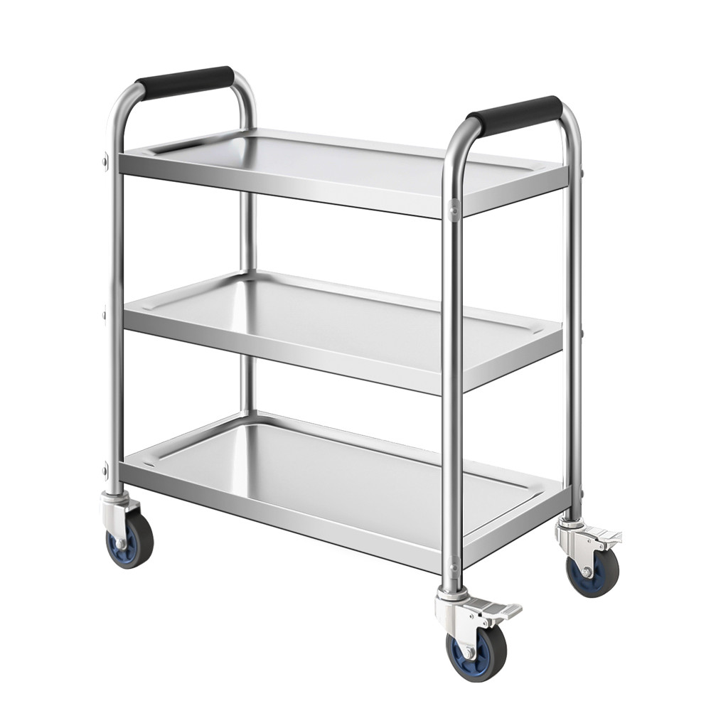 Stainless Steel Dining Cart Commercial Restaurant Mobile Three-Layer ...