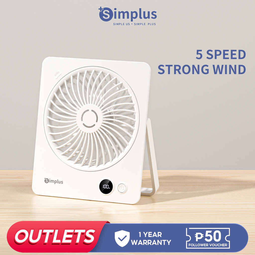 Simplus Compact Desktop Fan Type-C Rechargeable Portable Aroma Diffuser LED Battery Indicator ...