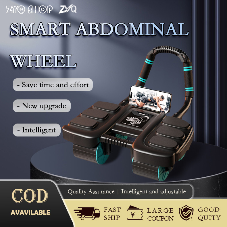 4 Wheels Abdominal Health Wheel Exercise Roller With Smart App Gym ...