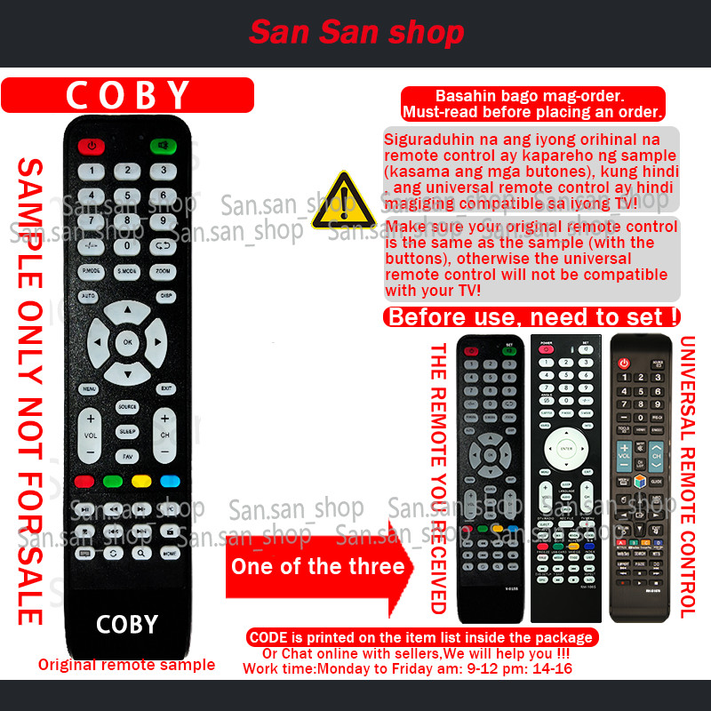 100% Original button design Universal remote control for COBY smart tv ...