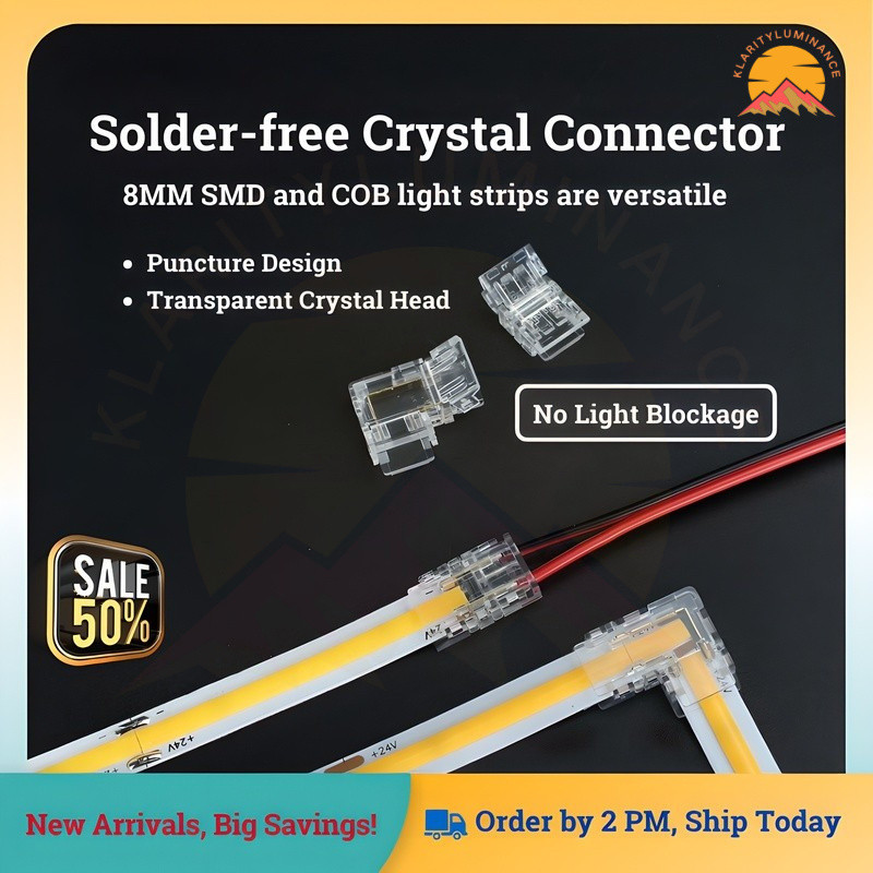 LED light strip connector easy to connect 8mm SMD COB light strips ...