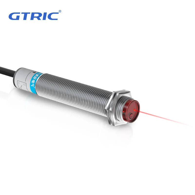 GTRIC Diffuse Reflection Laser Photoelectric Sensor M12 Series 10-30V NPN PNP Visible Spot 2mm ...