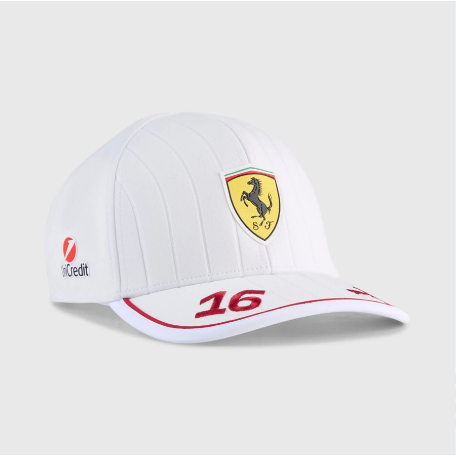 Ferrari 2025 Formula One Racing Charles Leclerc White Driver Hat ...
